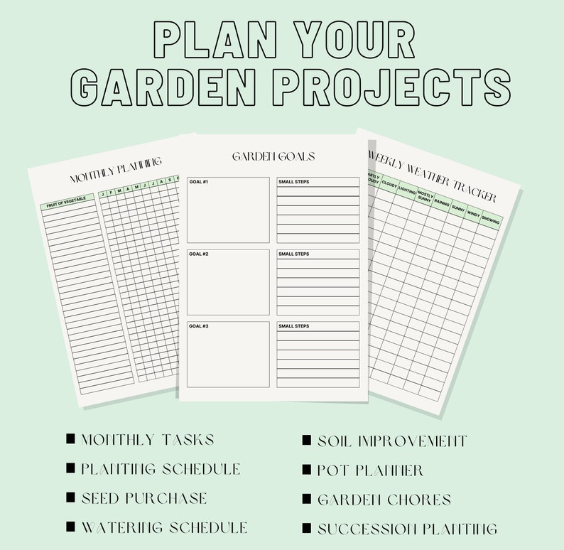 Pintable Garden Planner Template Bundle Seed Inventory Plant Profile ...