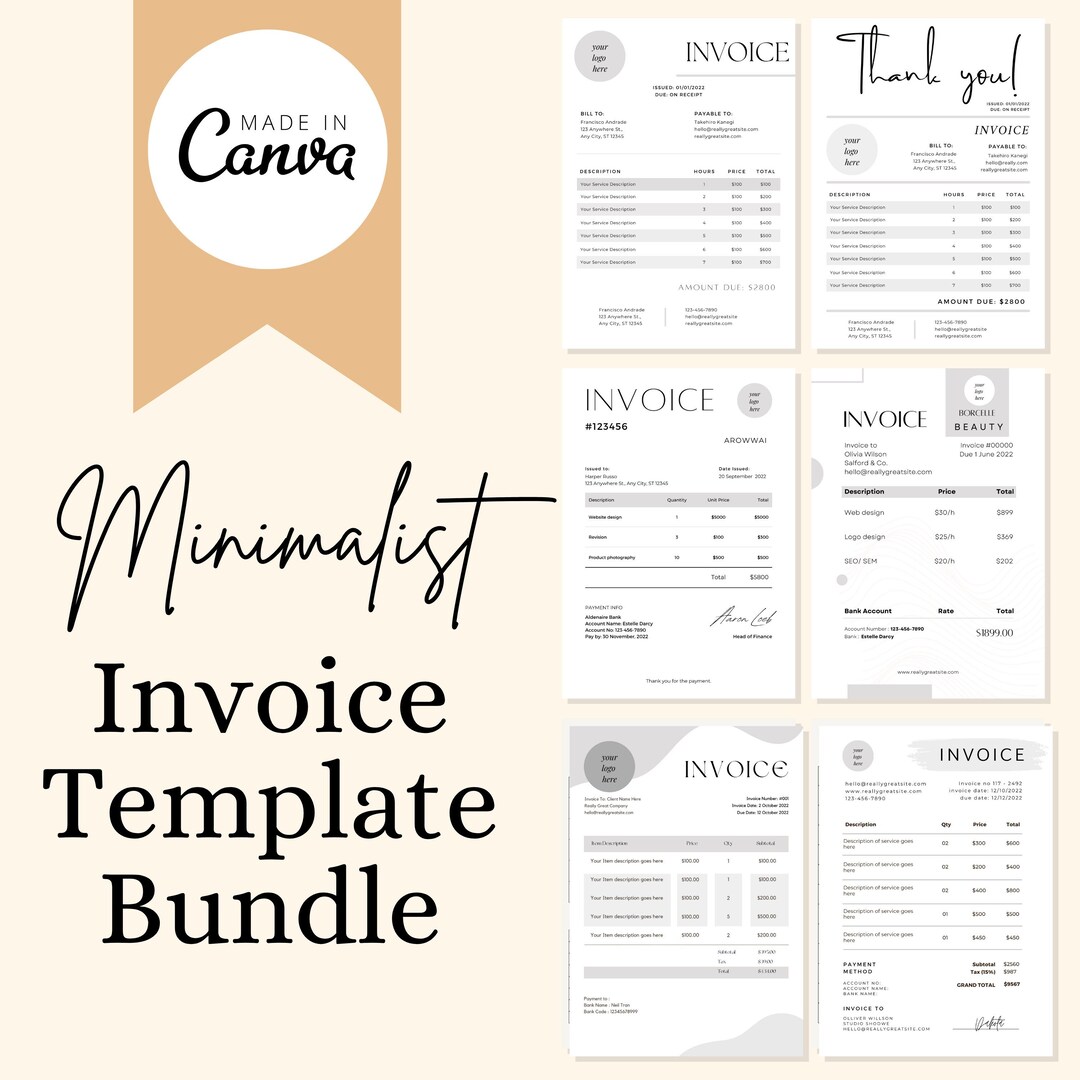 Invoice Template. Minimalist Invoice Template for Small Business ...