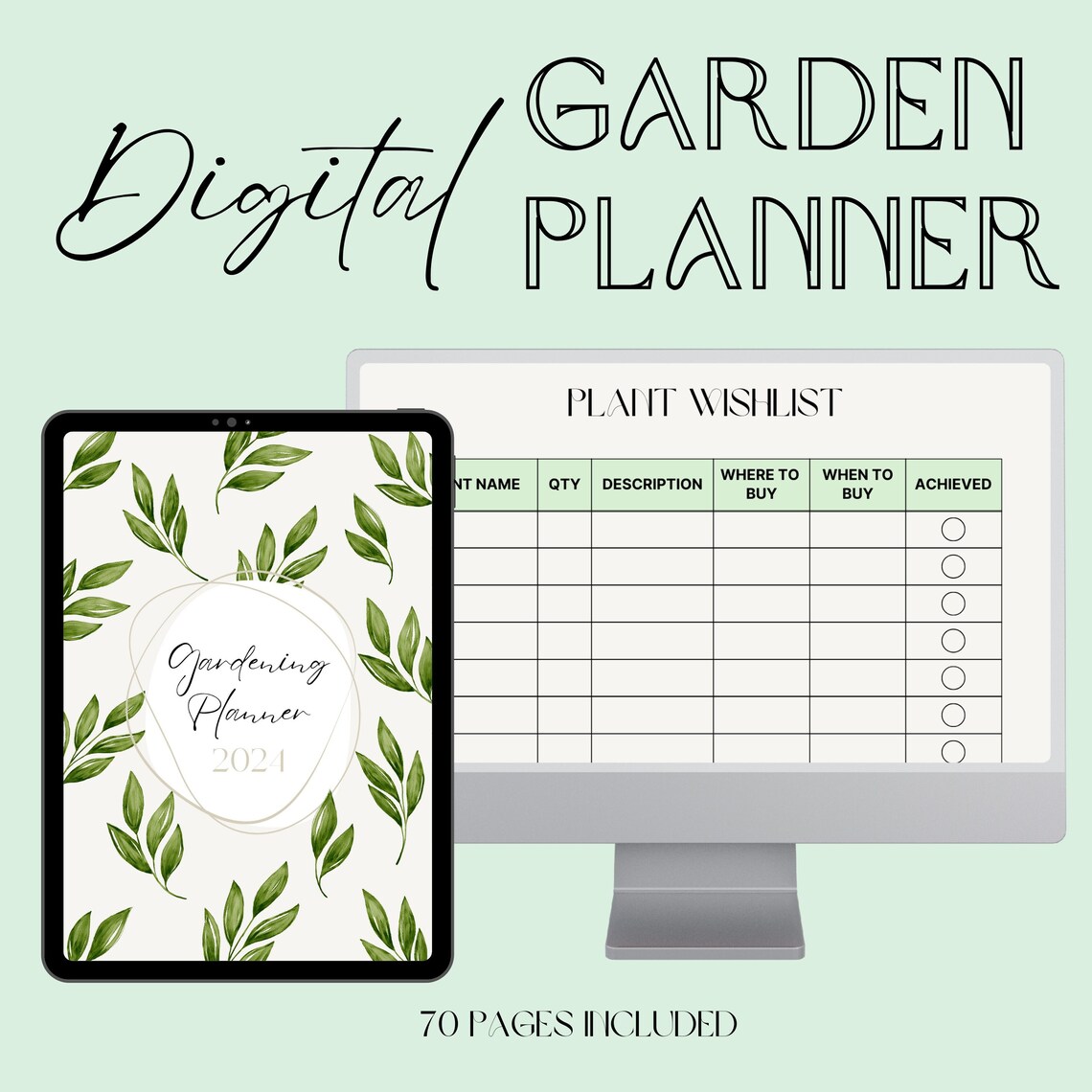 Digital Garden Planner Planting Guide Garden Organizer Seasonal Checklist Best Digital Planner ...
