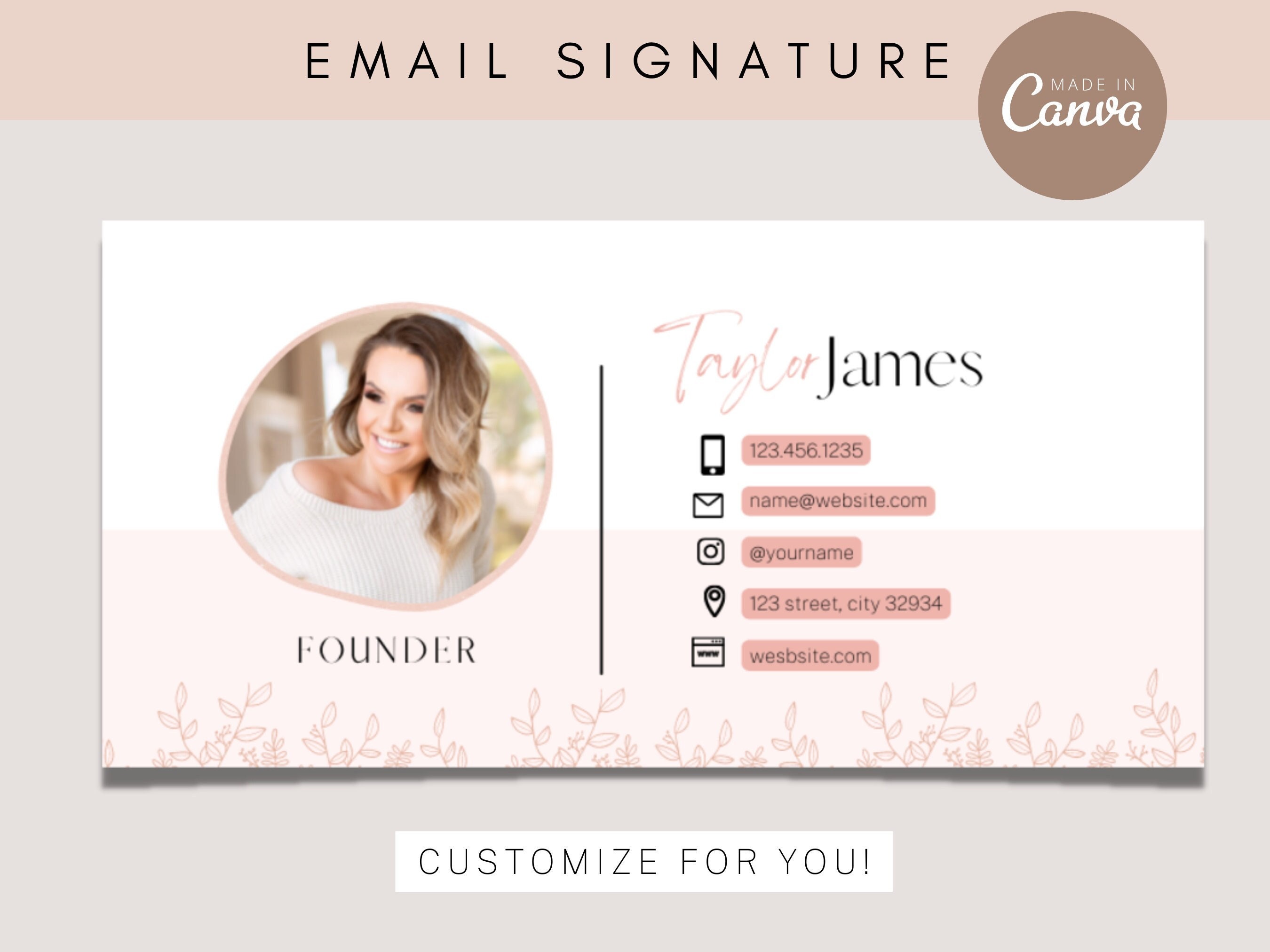 Email Signature, Gmail Signature, Email Template, Signature Template ...