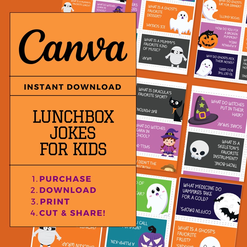 HALLOWEEN LUNCHBOX NOTES, Lunchbox Jokes for Kids, Lunchbox Notes ...