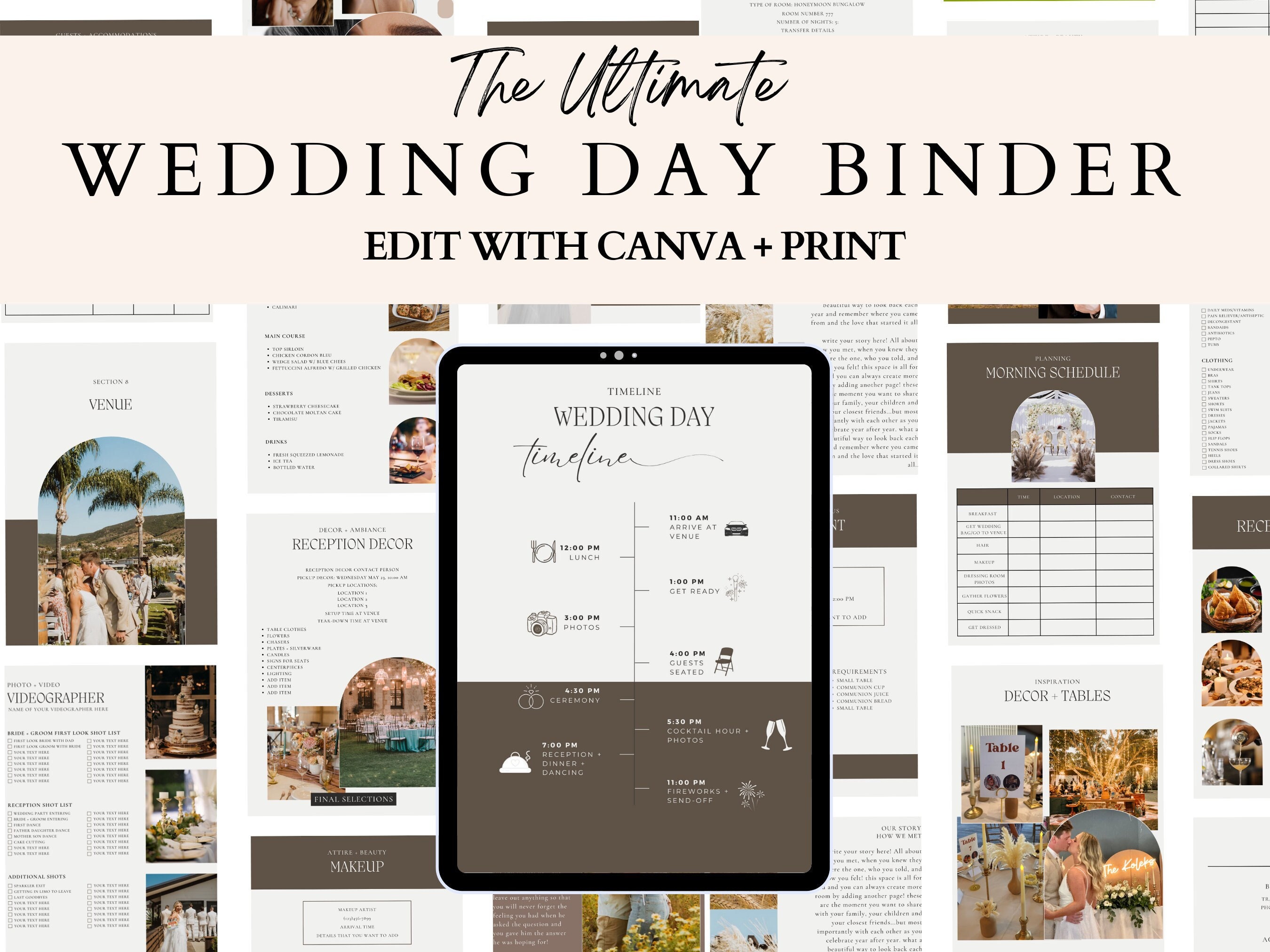 Wedding Binder Template Wedding Planner Template Digital - Etsy