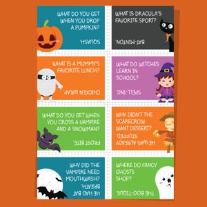 HALLOWEEN LUNCHBOX NOTES, Lunchbox Jokes for Kids, Lunchbox Notes ...