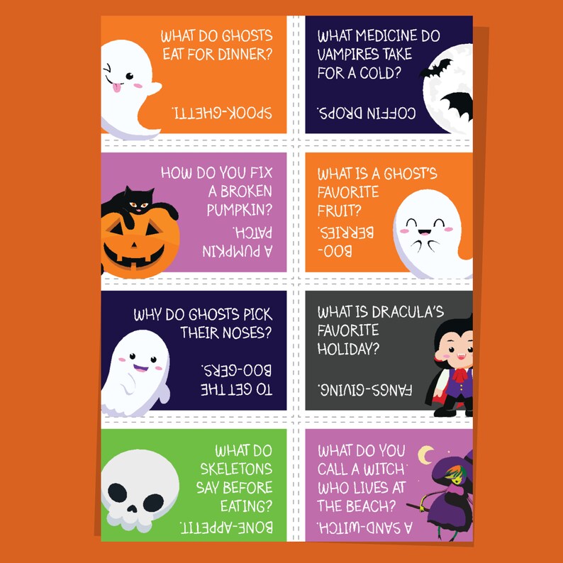 HALLOWEEN LUNCHBOX NOTES, Lunchbox Jokes for Kids, Lunchbox Notes ...