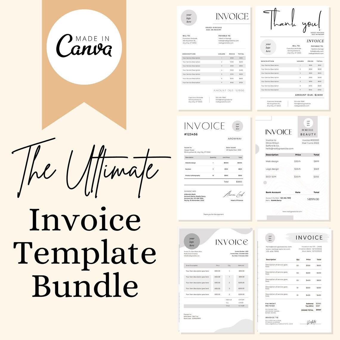 Small Business Invoice Template. Invoice Template Pdf/google Docs/word ...
