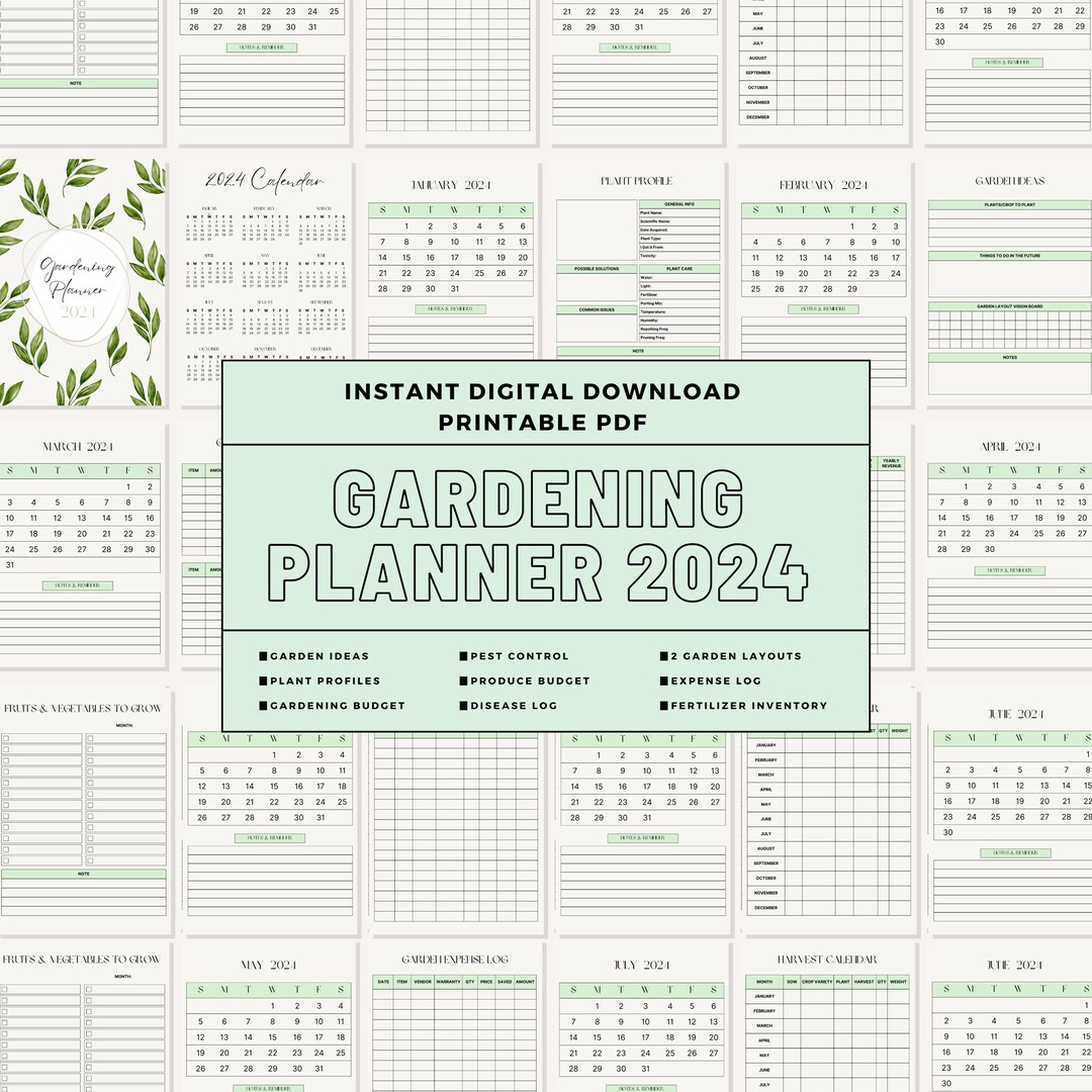 Digital Garden Planner | Pintable Garden Planner Bundle Seed Inventory ...
