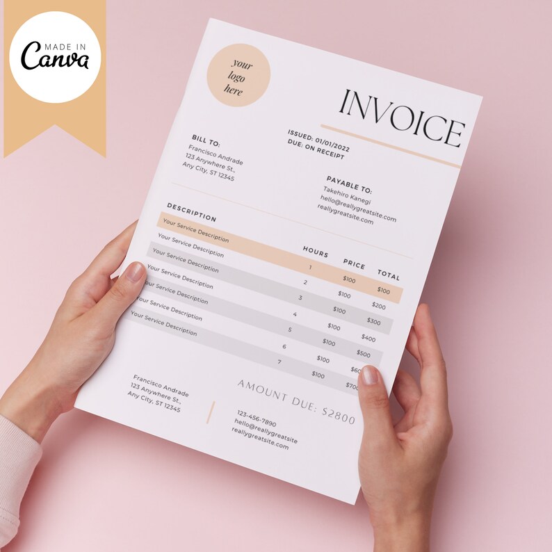 Small Business Invoice Template. Invoice Template Pdf/google Docs/word ...