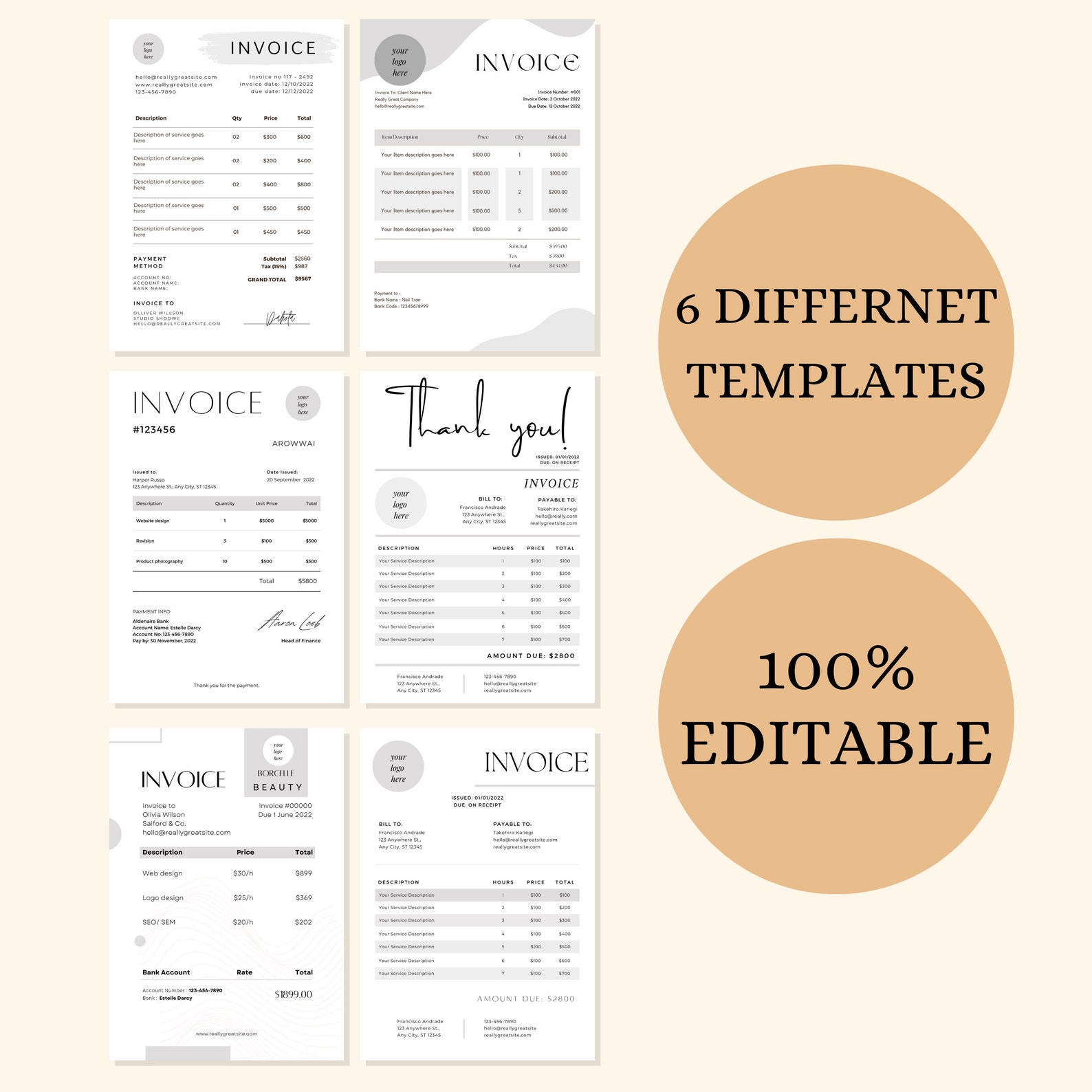 Small Business Invoice Template. Invoice Template Pdf/google Docs/word ...