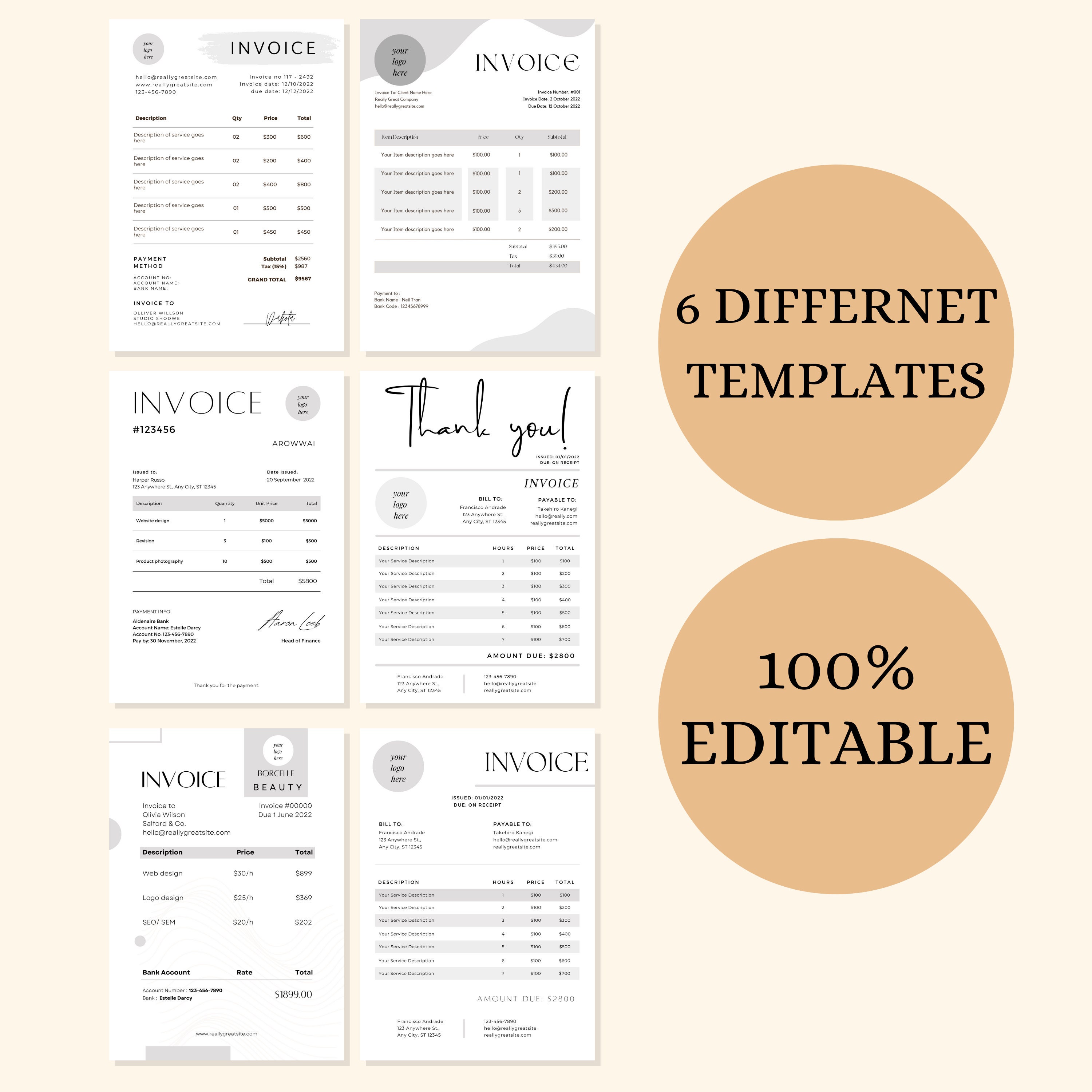 Small Business Invoice Template. Invoice Template Pdf/google Docs/word ...