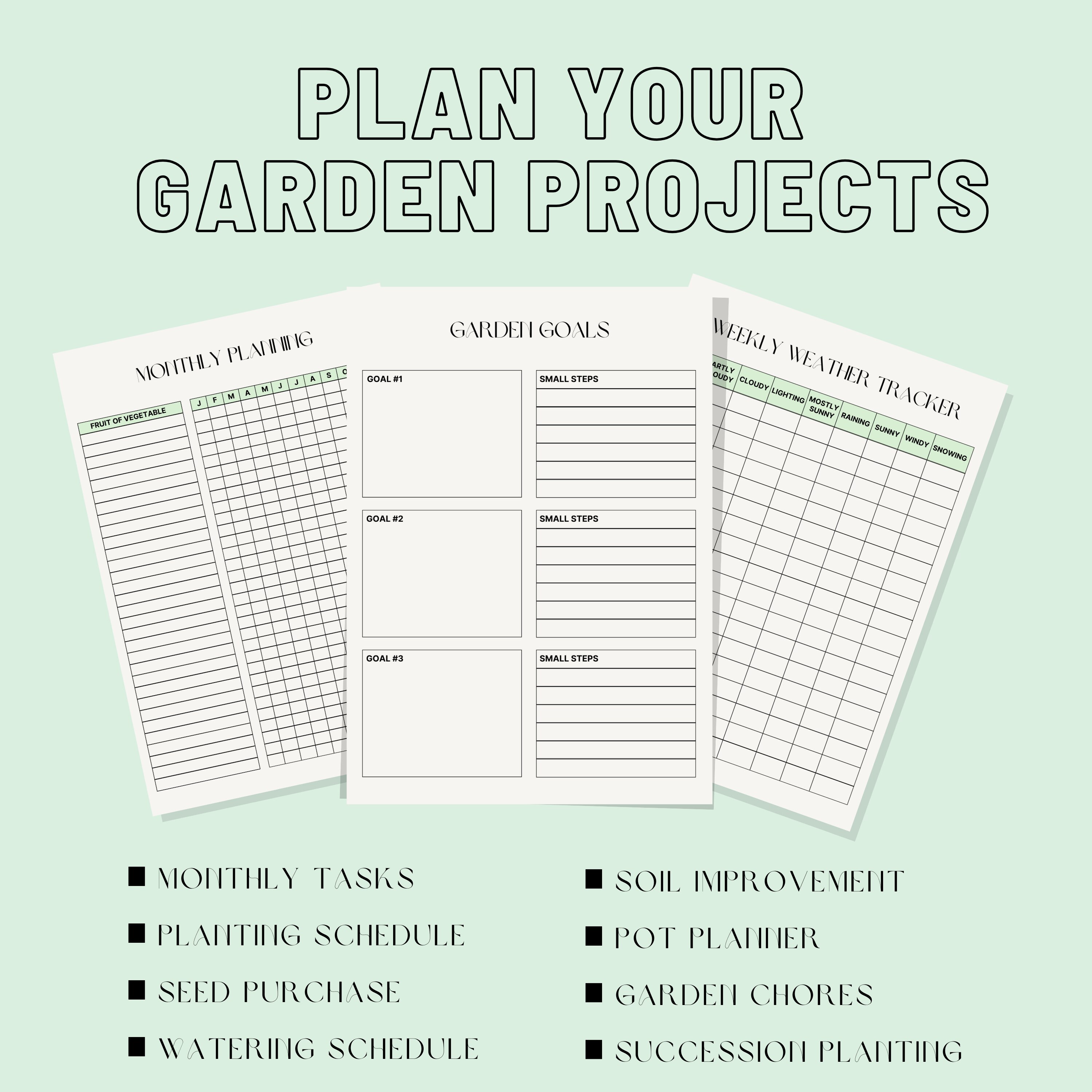 Digital Garden Planner | Planting Guide | Garden Organizer | Seasonal ...