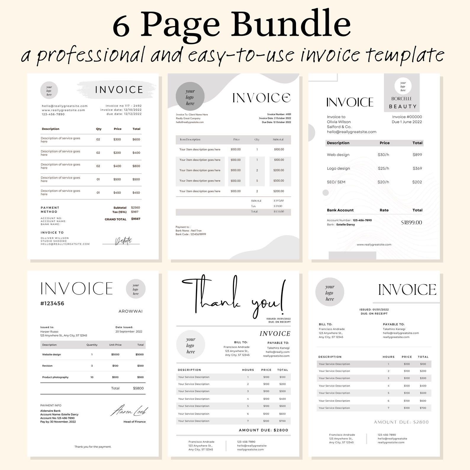 Small Business Invoice Template. Invoice Template Pdf/google Docs/word ...