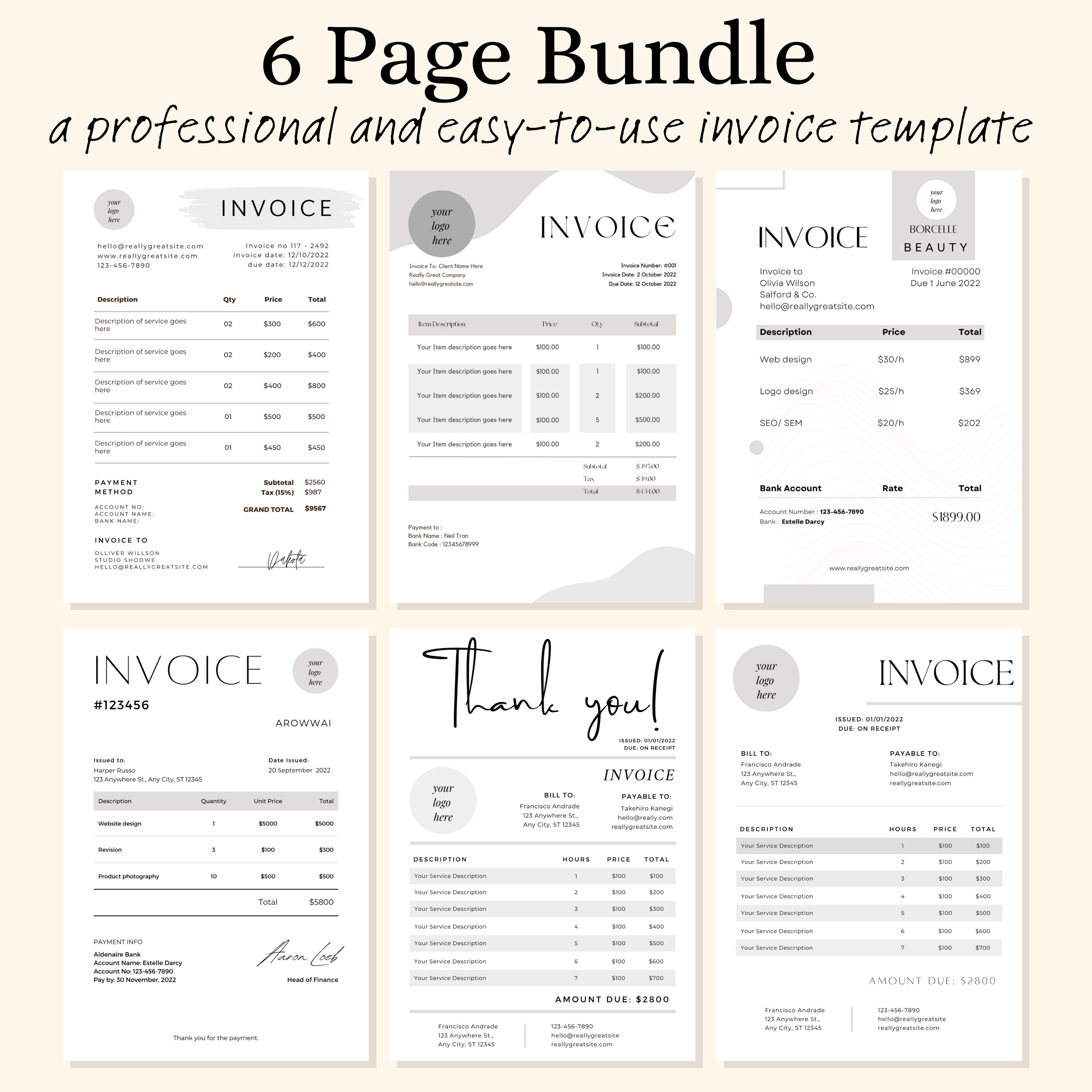 Small Business Invoice Template. Invoice Template Pdf/google Docs/word ...