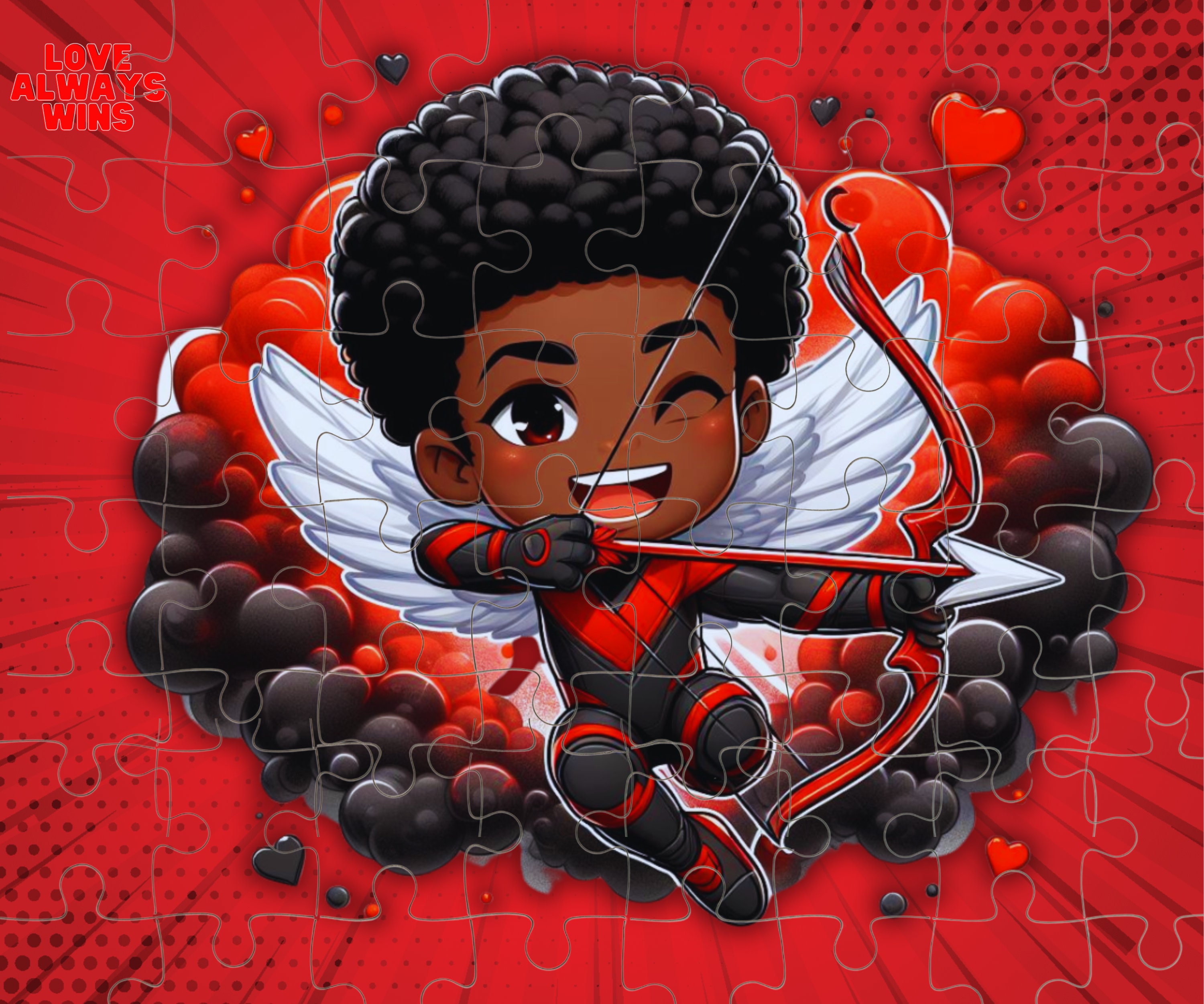African American Cupid PNG: Valentine's Day Design (digital Download ...