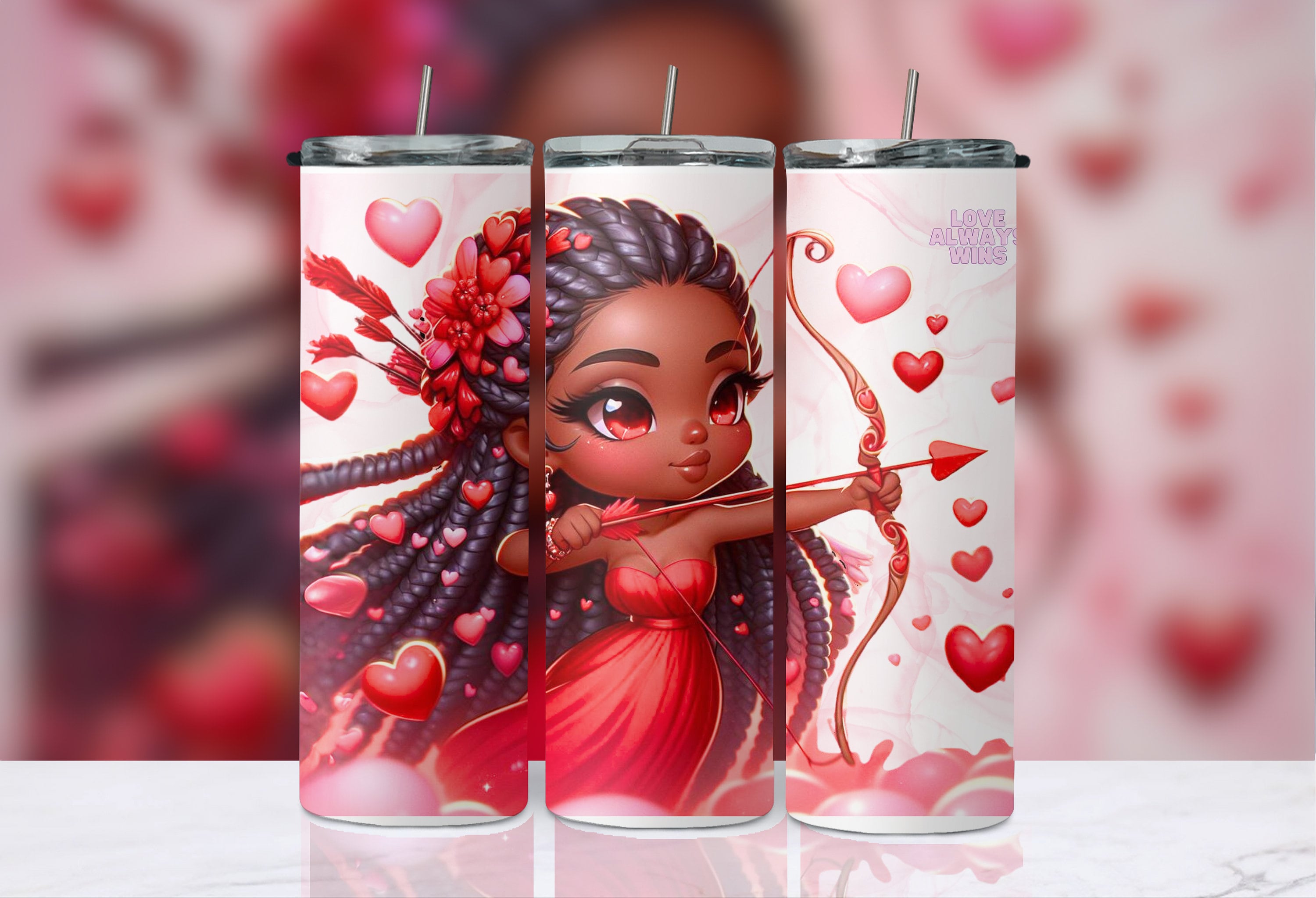 Valentine's Day Cupid Digital PNG, Love Always Wins, African American ...
