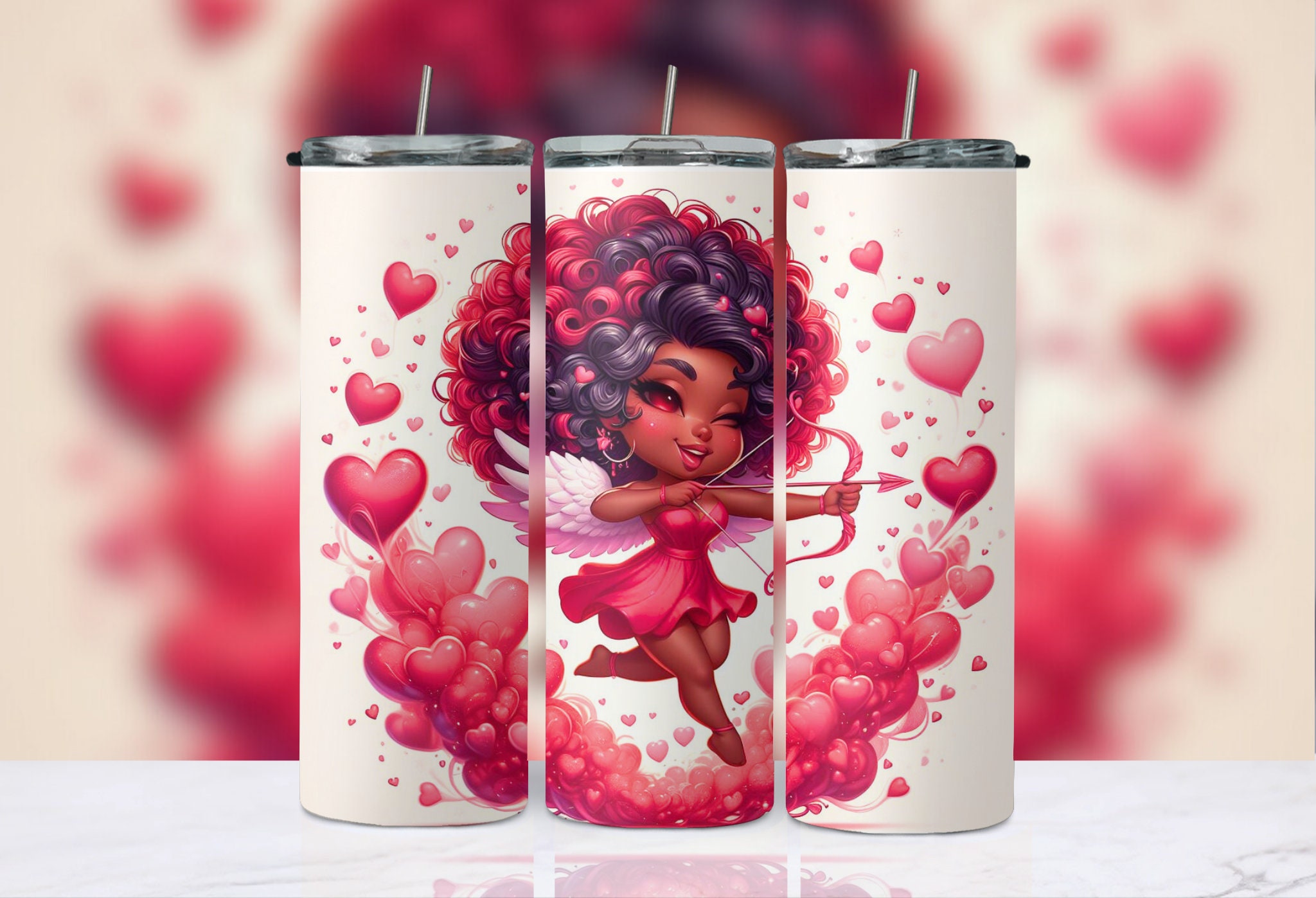 Valentine's Day Cupid Digital PNG, Love Always Wins, African American ...