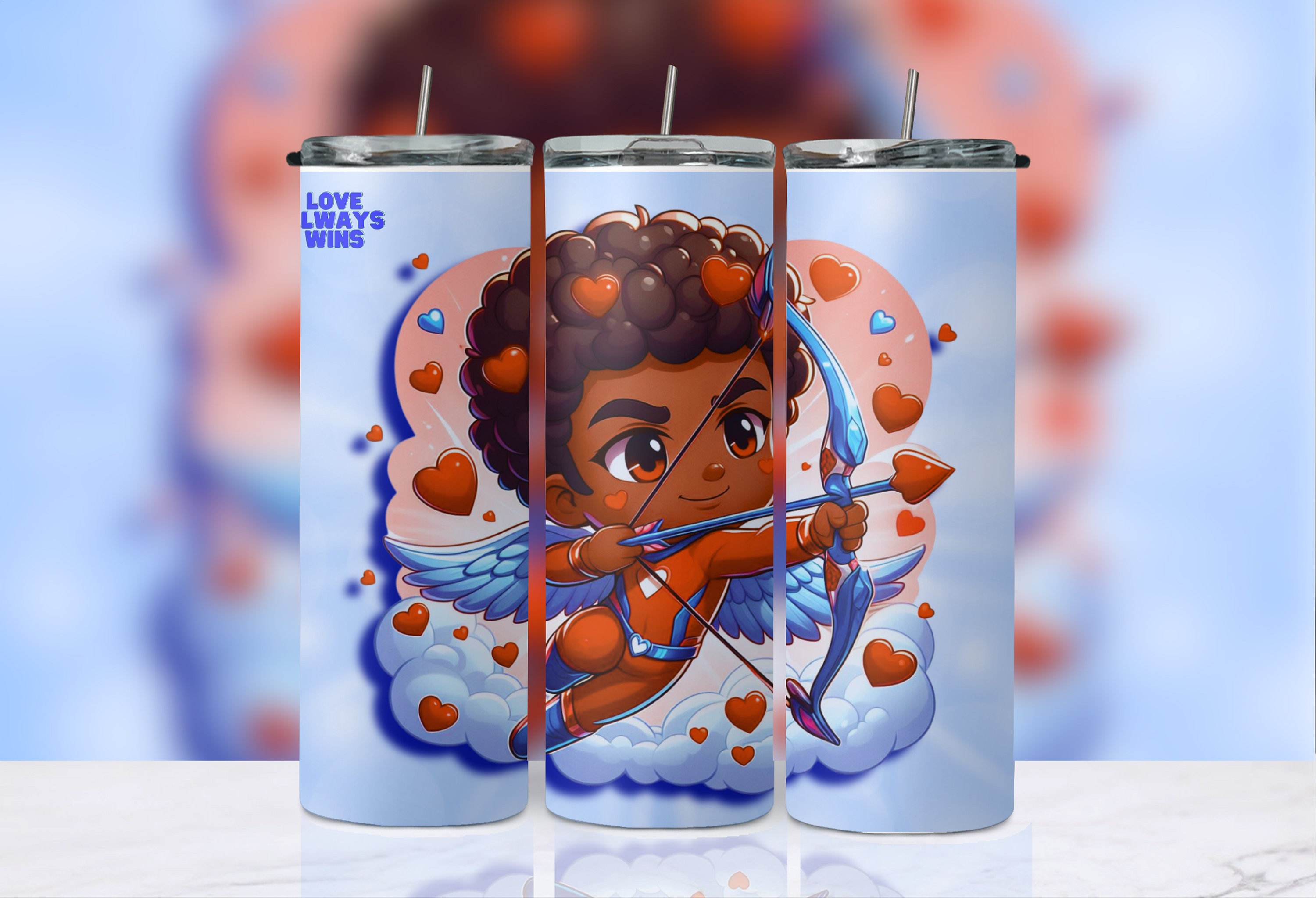 Valentine's Day Cupid Digital PNG, Love Always Wins, African American ...