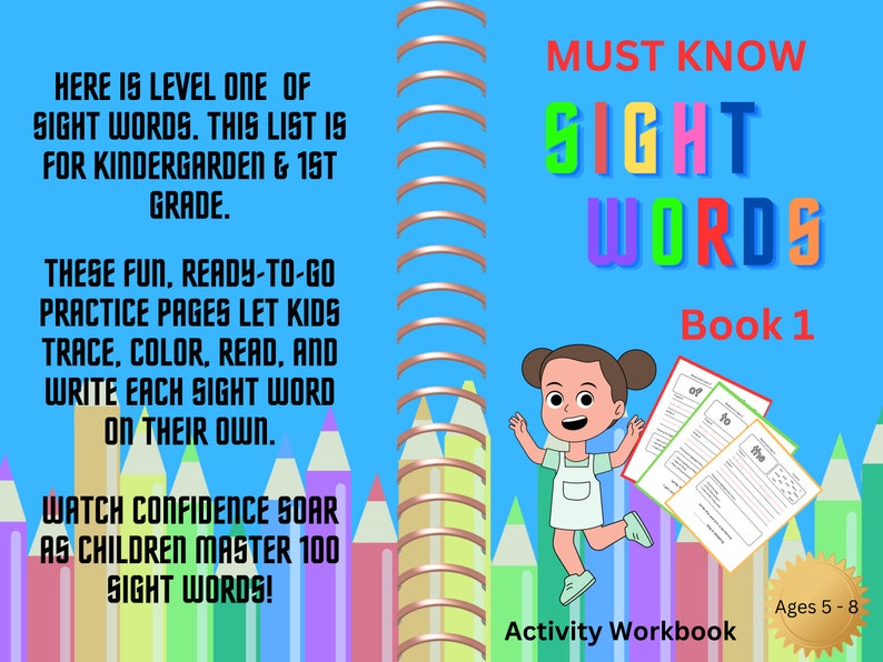 Sight Words Bundle Printable, Sight Word Workbook, Sight Words Practice ...