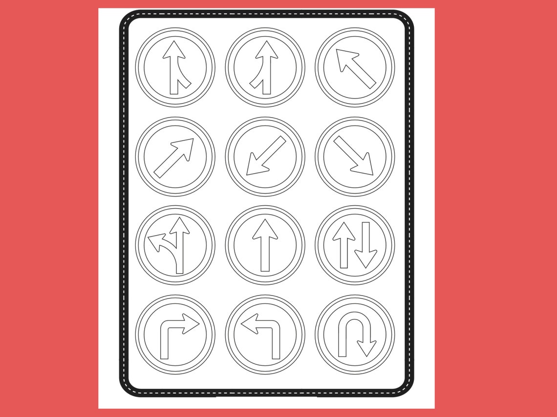 Printable Traffic Signs Coloring Pages for Kids Instant Digital ...