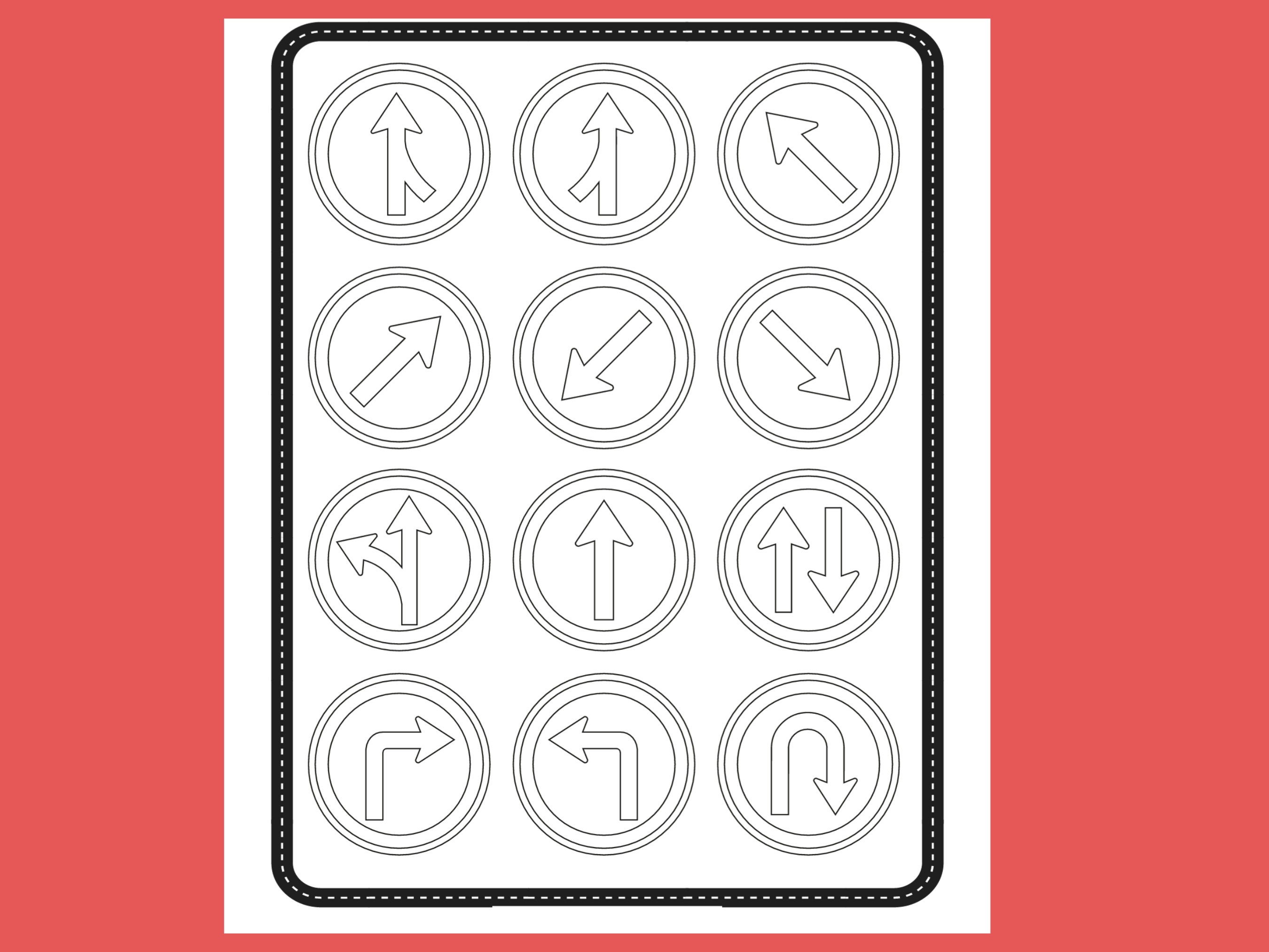Printable Traffic Signs Coloring Pages for Kids Instant Digital ...