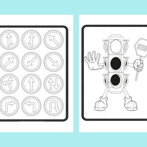 Printable Traffic Signs Coloring Pages for Kids Instant Digital ...