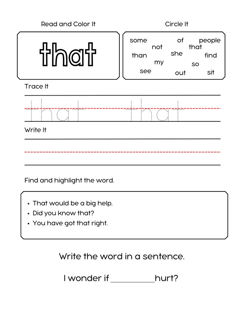 Sight Words Bundle Printable, Sight Word Workbook, Sight Words Practice ...