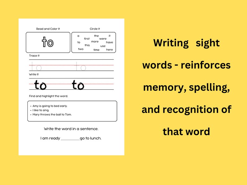 Sight Words Bundle Printable, Sight Word Workbook, Sight Words Practice ...