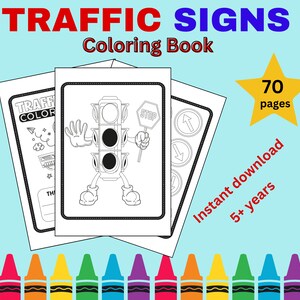 Printable Traffic Signs Coloring Pages for Kids Instant Digital ...
