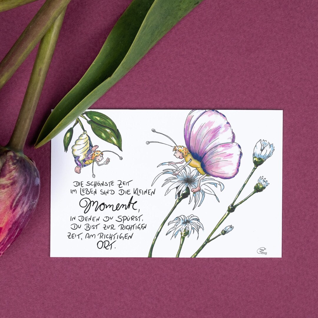 Postcard Printable Butterflies Beautiful Moments A6 Instant Download ...