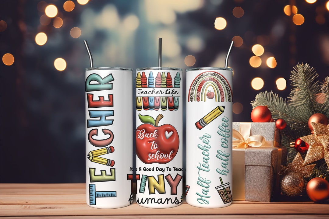 3D Inflated Teacher Tiny Tumbler Wrap 3D Retro Teacher Puffy - Etsy