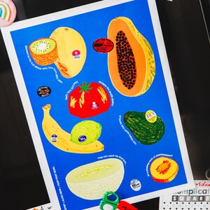 Fruit and Produce Sticker Poster in Collaboration With Artist Alice ...