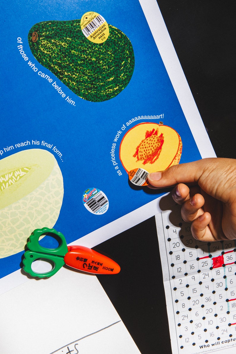 Fruit and Produce Sticker Poster in Collaboration With Artist Alice ...