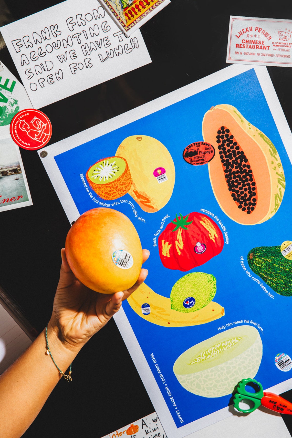 Fruit and Produce Sticker Poster in Collaboration With Artist Alice ...