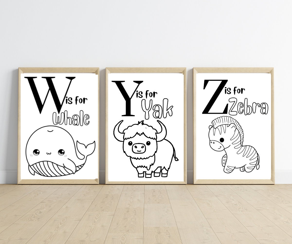 ABC Baby Shower Coloring Book Animal Alphabet Coloring Pages Baby ...