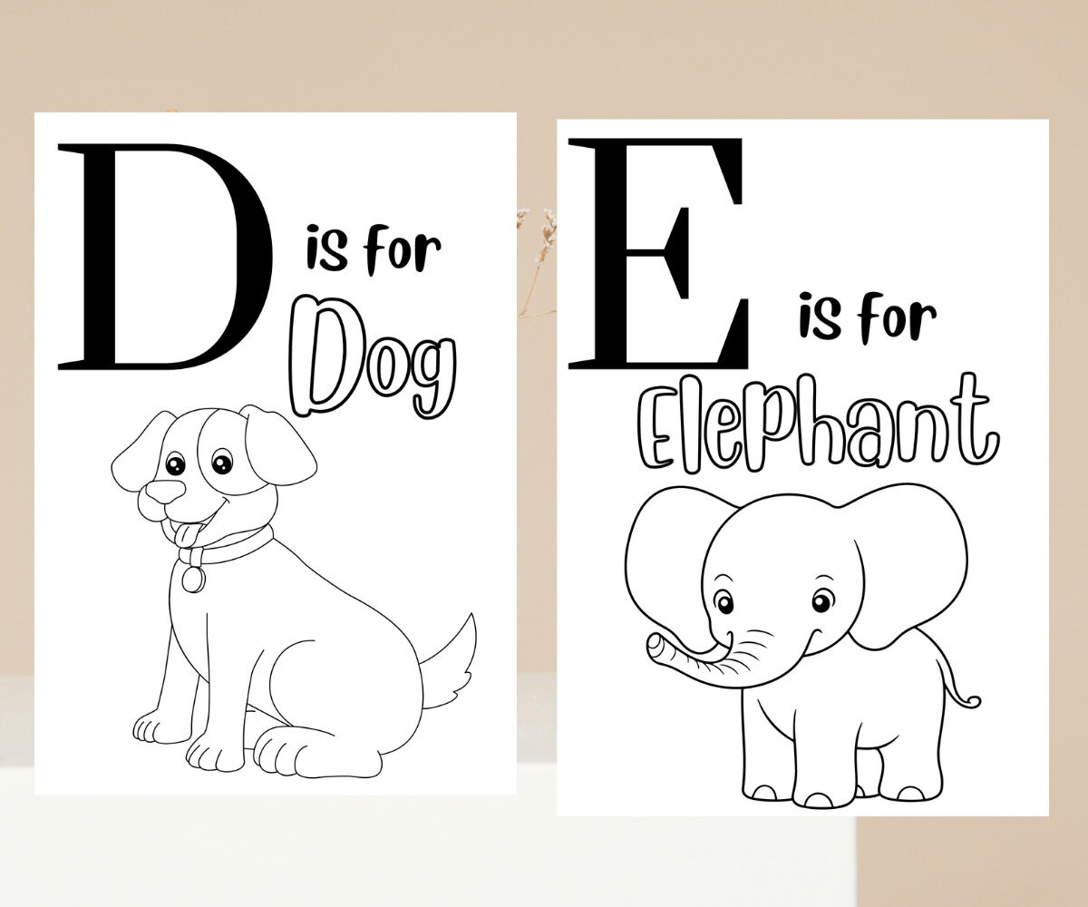 ABC Baby Shower Coloring Book Animal Alphabet Coloring Pages Baby ...