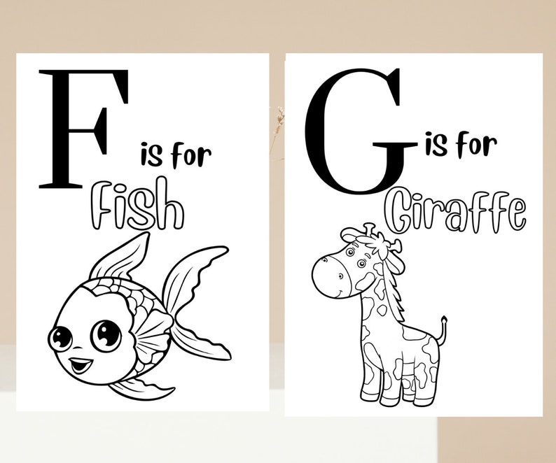 ABC Baby Shower Coloring Book Animal Alphabet Coloring Pages Baby ...