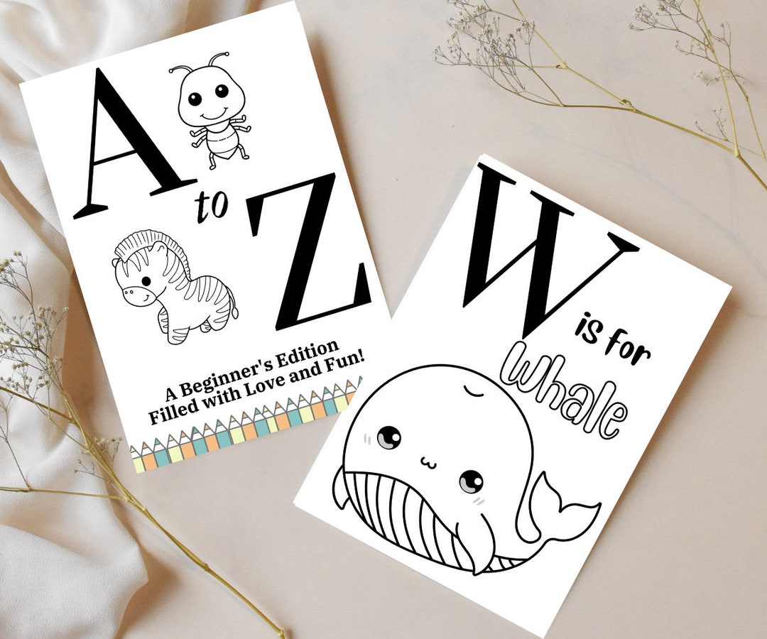 ABC Baby Shower Coloring Book Animal Alphabet Coloring Pages Baby ...