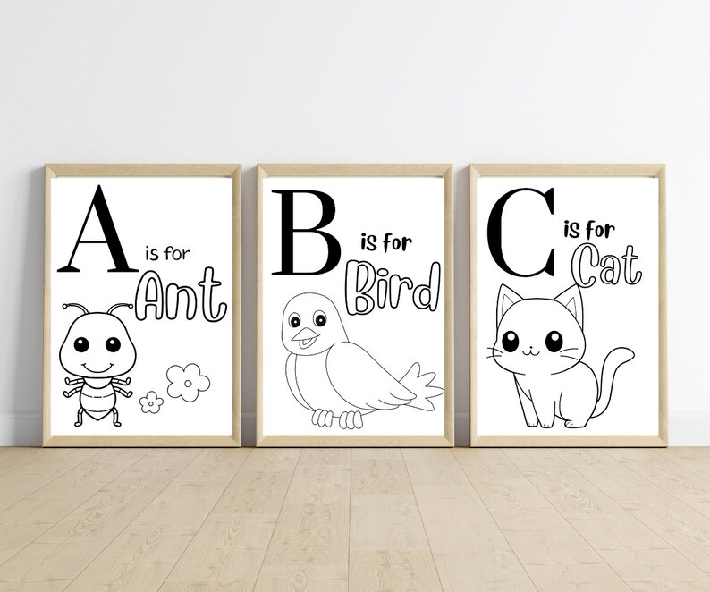 ABC Baby Shower Coloring Book Animal Alphabet Coloring Pages Baby ...