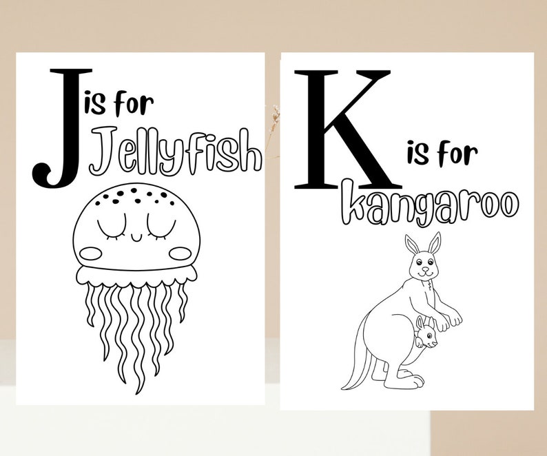 ABC Baby Shower Coloring Book Animal Alphabet Coloring Pages Baby ...