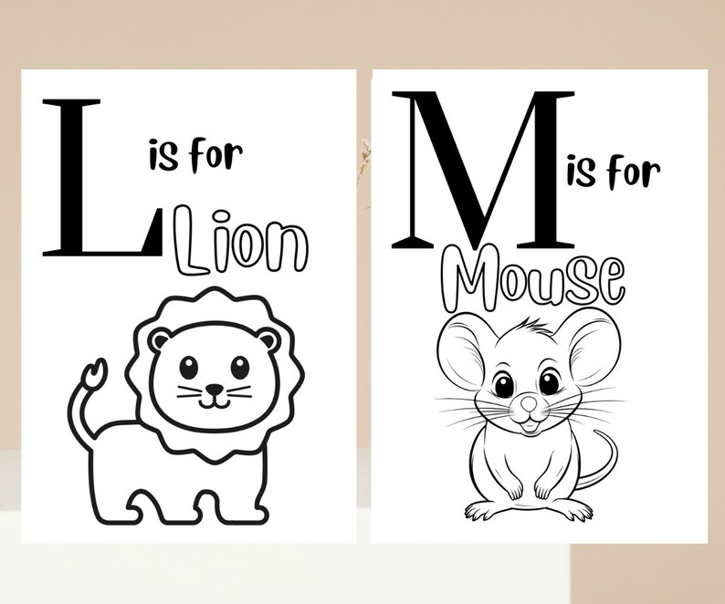ABC Baby Shower Coloring Book Animal Alphabet Coloring Pages Baby ...