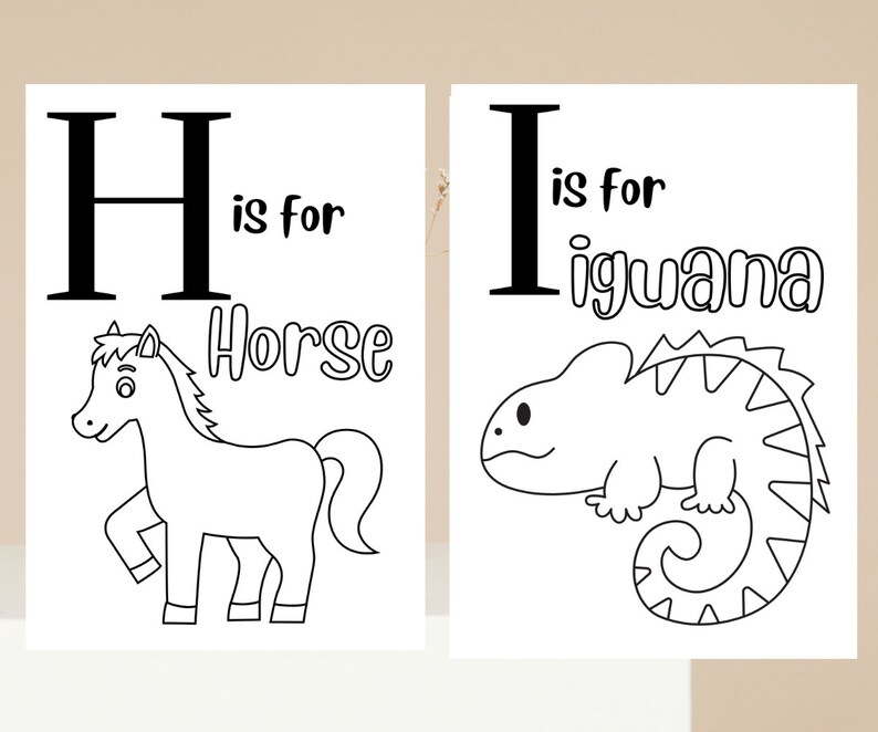 ABC Baby Shower Coloring Book Animal Alphabet Coloring Pages Baby ...