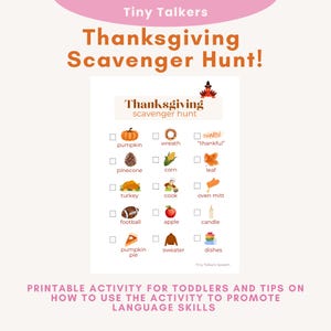 Thanksgiving Scavenger Hunt Game Printable | Fun Fall Activity for ...