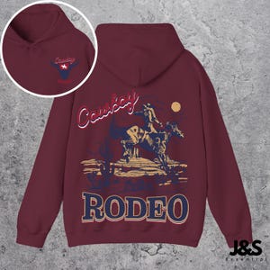 Rodeo Western Cowboy Hoodie, Vintage 90s Graphic Western Hoodie, Retro ...