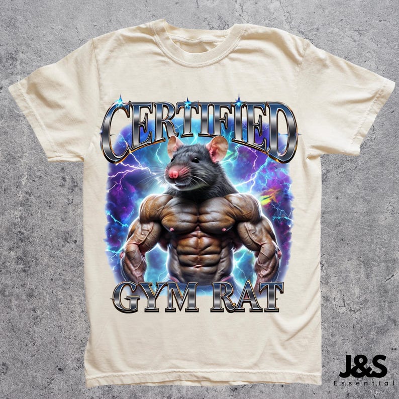 Certified Gym Rat Funny Vintage 90s Style T-shirt, Unisex Retro Gym ...