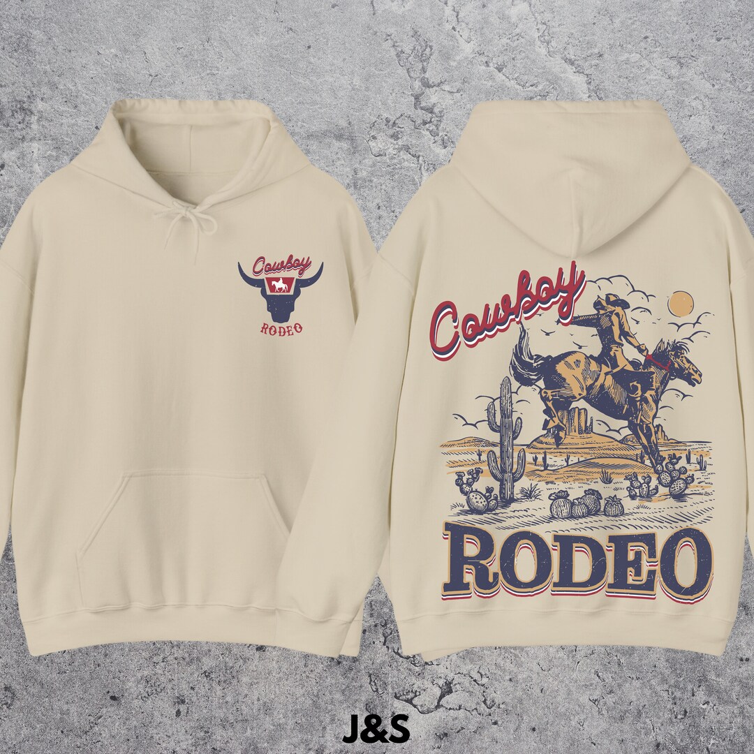 Rodeo Western Cowboy Hoodie, Vintage 90s Graphic Western Hoodie, Retro ...