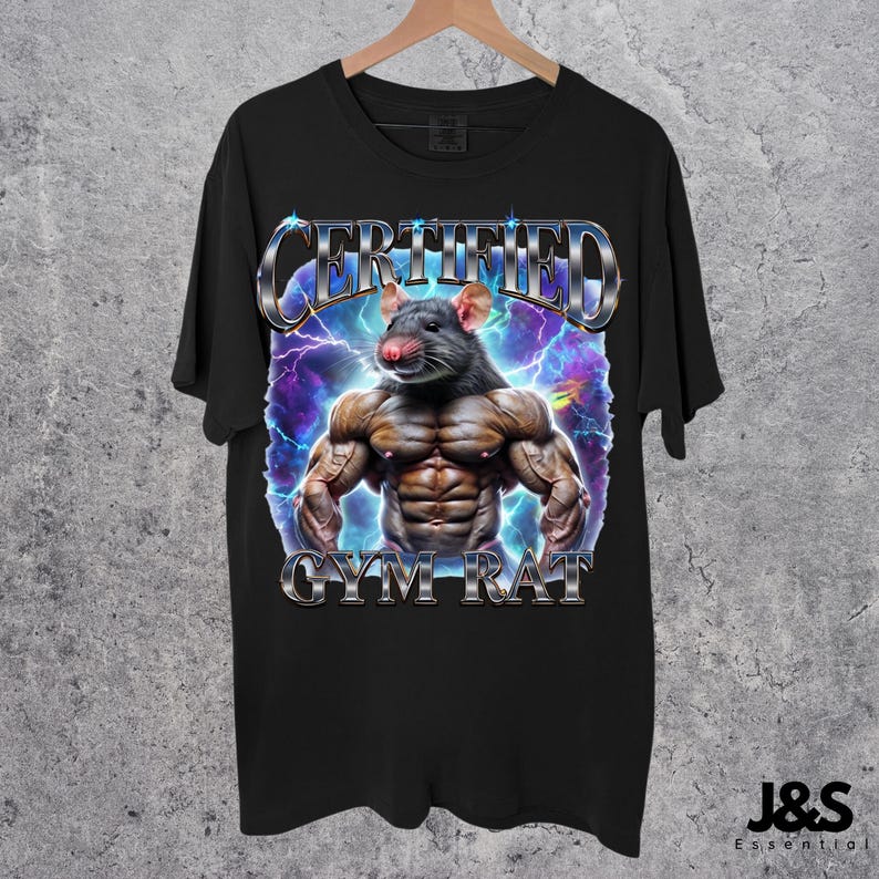 Certified Gym Rat Funny Vintage 90s Style T-shirt, Unisex Retro Gym ...