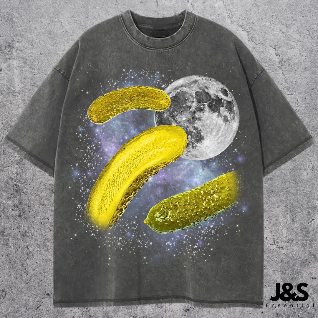 Three Pickle Moon Shirt, Funny Food Lover T-shirt, Galaxy Snack Tee ...
