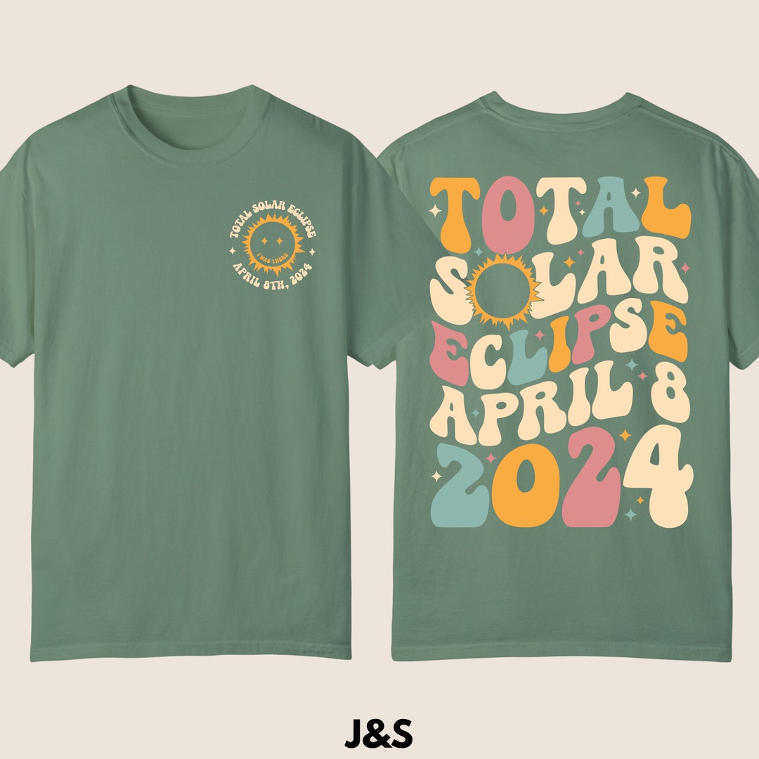 Comfort Colors Solar Eclipse Vintage Graphic T-shirt 8 April 2024 Retro ...