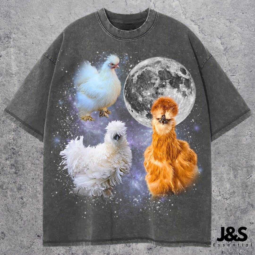 Three Silkie Chicken Retro Graphic T-shirts, Vintage Silkie Chicken ...