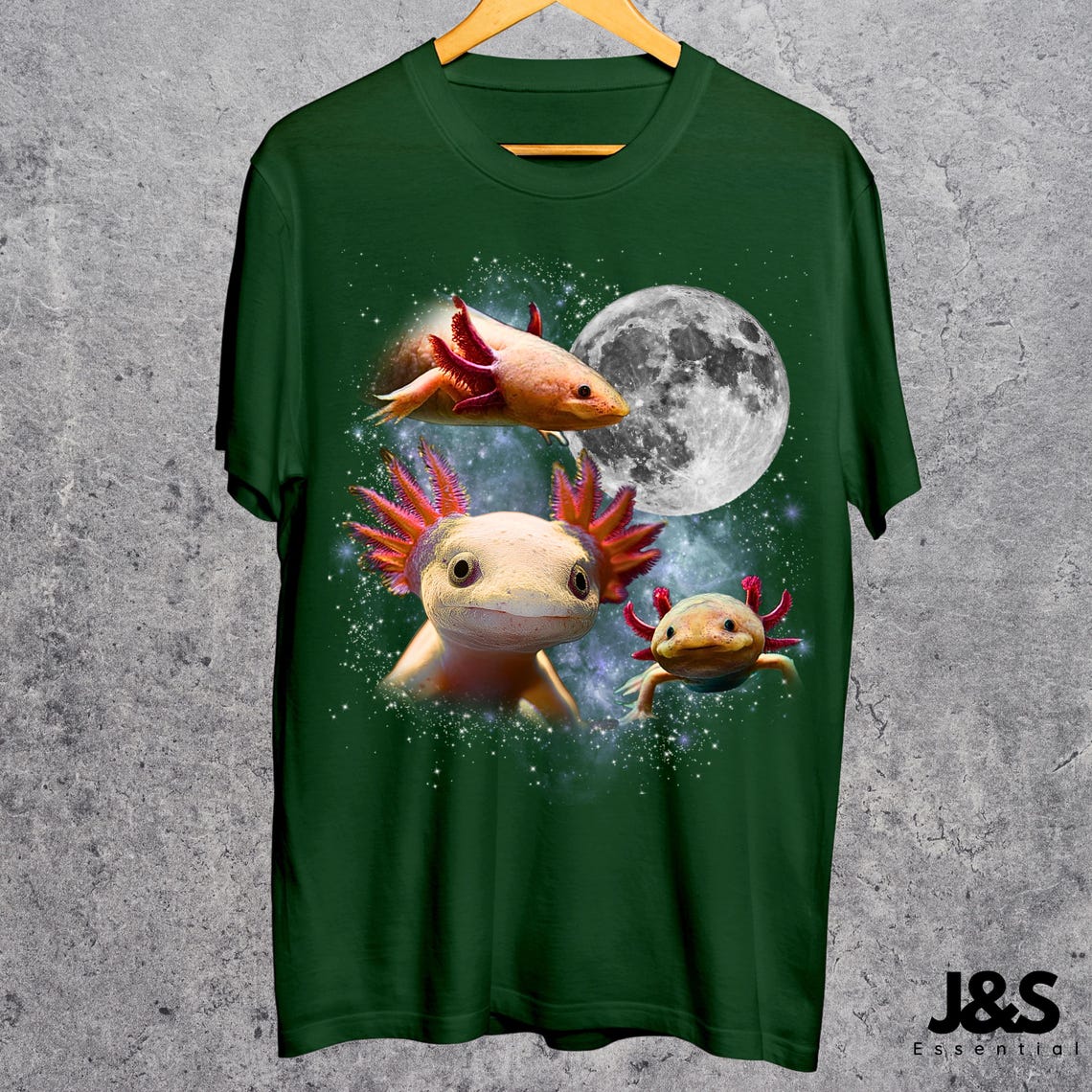 Three Axolotl Retro Graphic T-shirts, Vintage Axolotl Moon Tshirt ...
