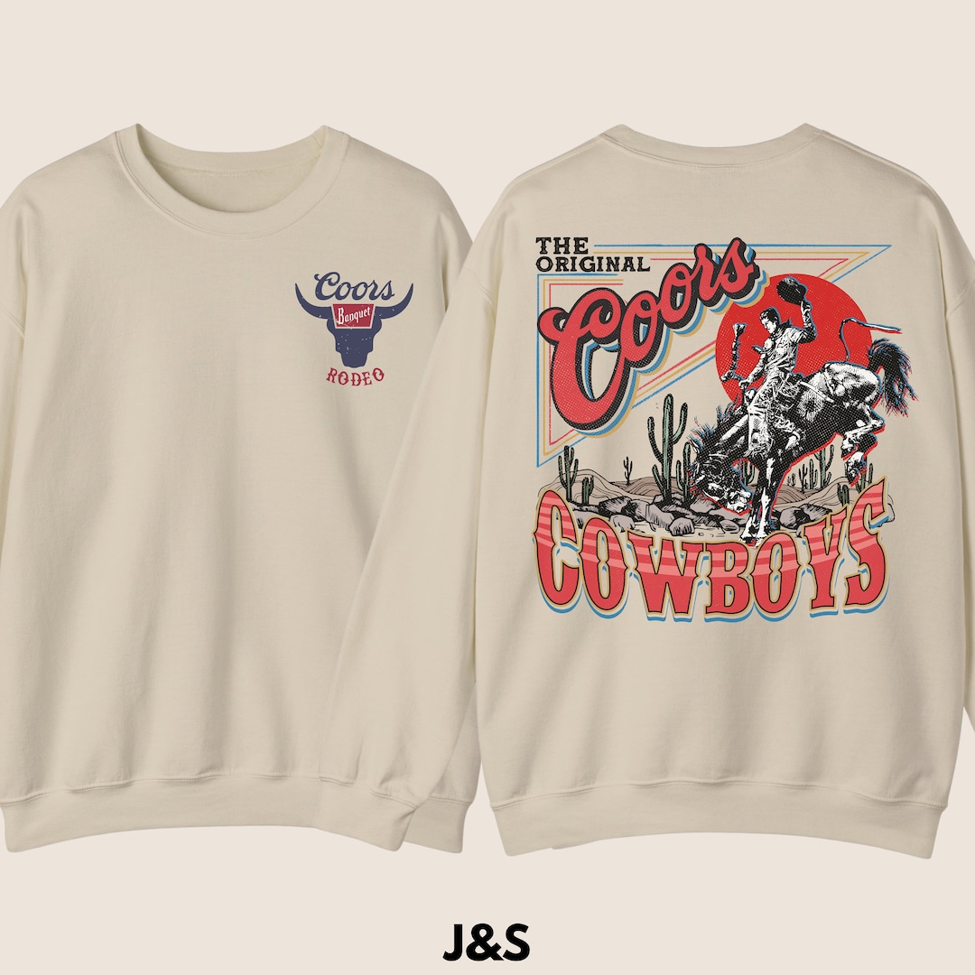 Coors Rodeo Vintage Graphic Sweater, Retro Cowboy Sweatshirt, Oversized ...